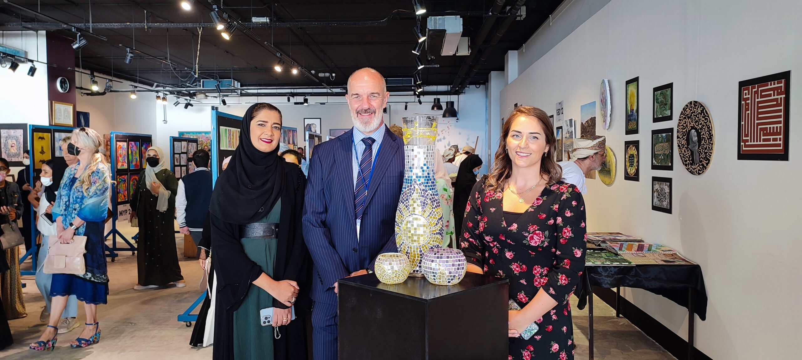 Al Sahwa Schools students exhibit creative artworks