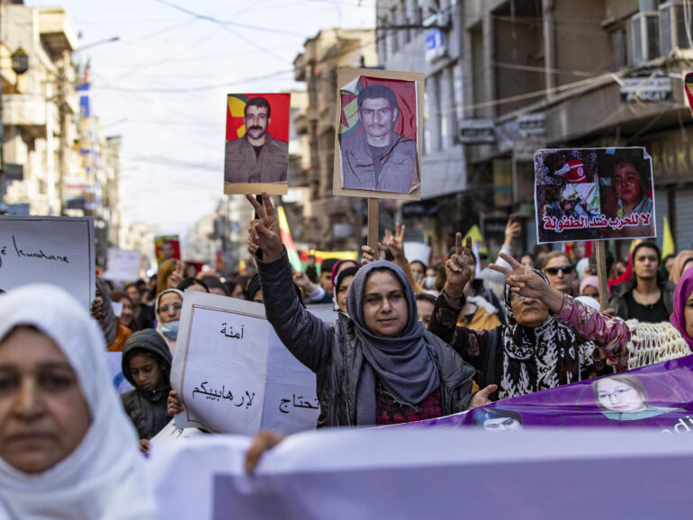 Thousands protest Turkish strikes on Kurdish groups in Syria | Muscat ...