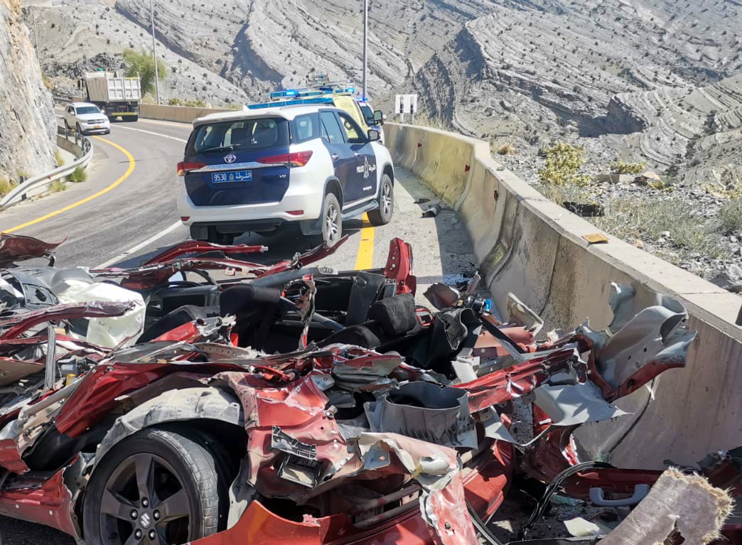Traffic accident: Multiple-vehicle collision on road to Jabal Akhdar