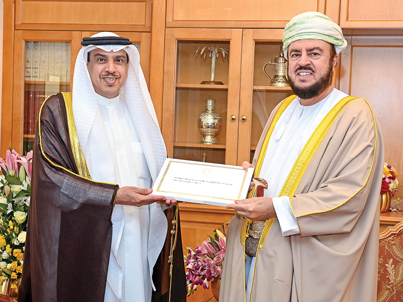 H M the Sultan receives written message from King of Bahrain