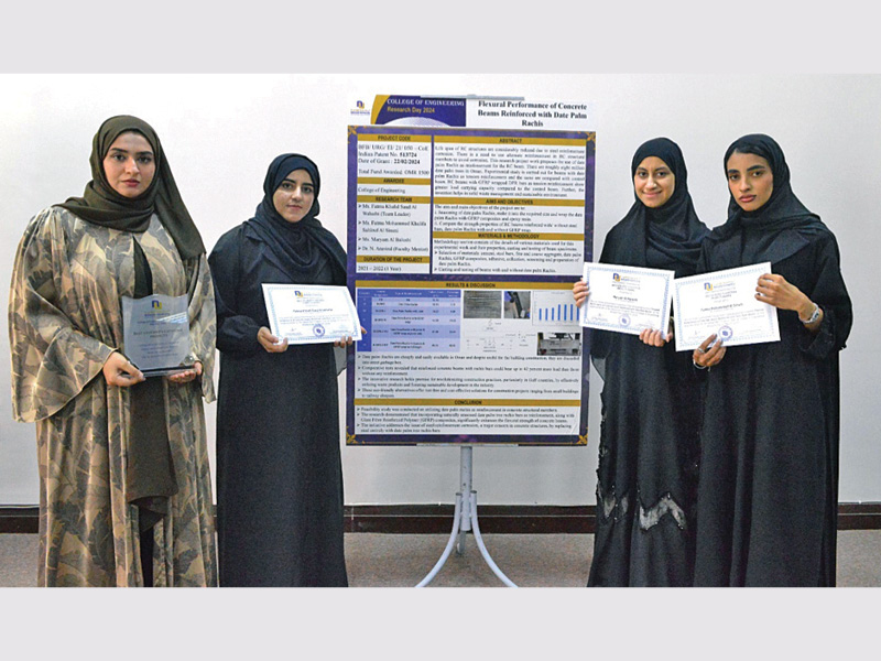 Omani students get patent for concrete reinforced with date palms