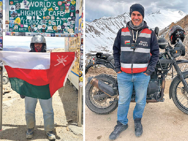 Two Omanis ride to Umling La, world's highest motorable pass