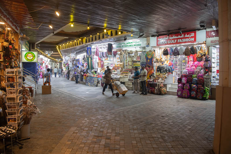 Muttrah Souq swirls between frankincense and fluorescence